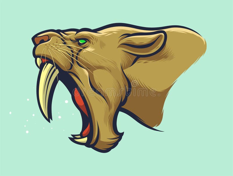 Sabertooth Tiger Head Mascot Stock Illustrations – 34 Sabertooth Tiger ...