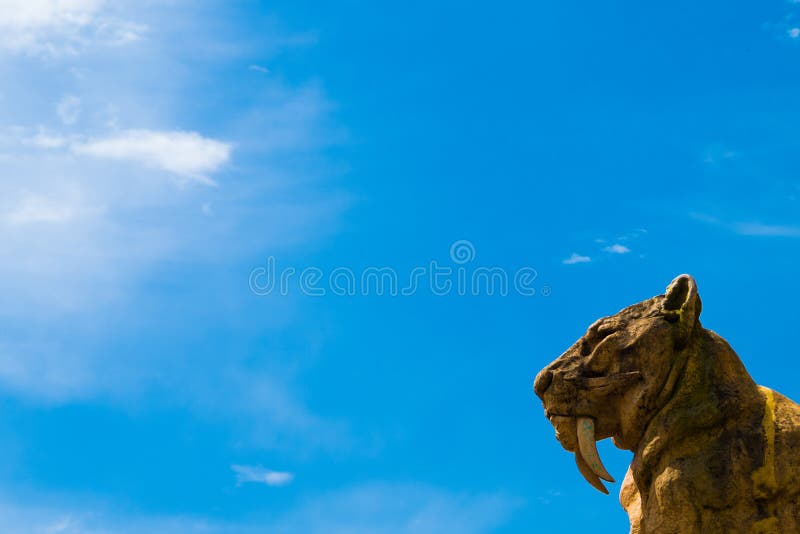 Sabertooth Tiger Statue in the Lower Right Corner and an Amazing Blue ...