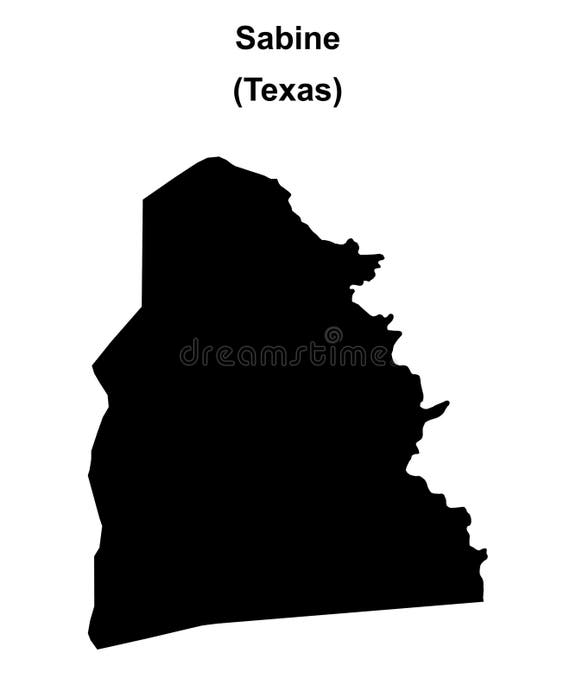 Sabine outline map stock vector. Illustration of county - 361793846