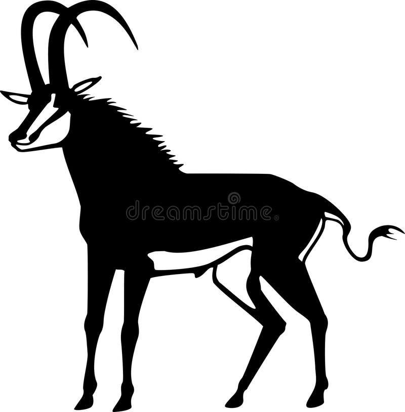 Sable Bull Portrait Side View Isolated Silhouette Stock Vector ...