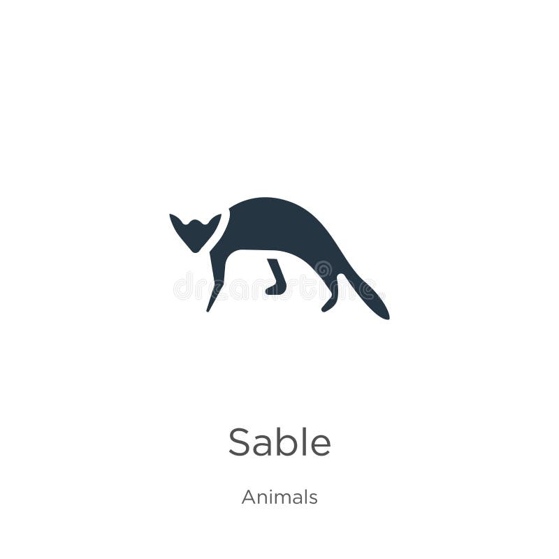 Sable Icon in Trendy Design Style. Sable Icon Isolated on White ...