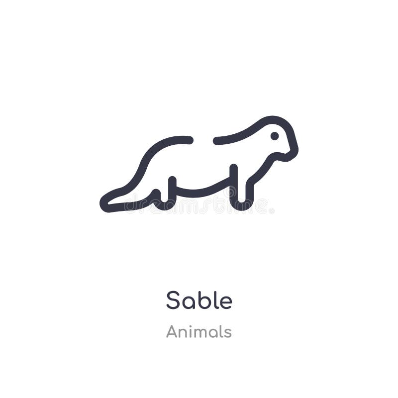 Sable Outline Icon. Isolated Line Vector Illustration from Animals ...