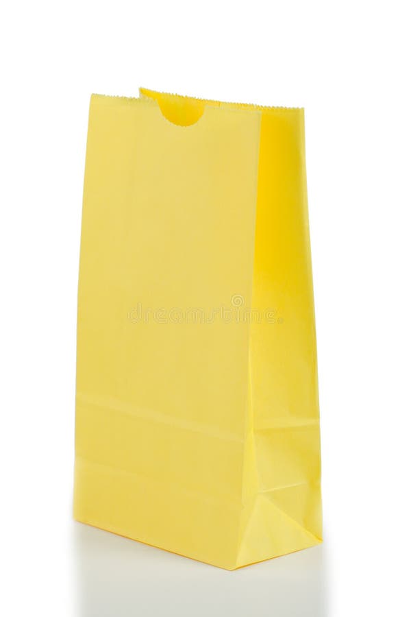 Sac de papier jaune photo stock. Image du conteneur, jaune - 19125604