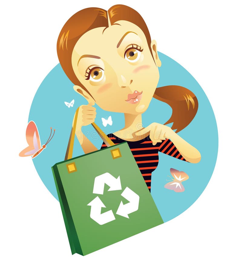 Sac réutilisable illustration de vecteur. Illustration du signe - 11024474