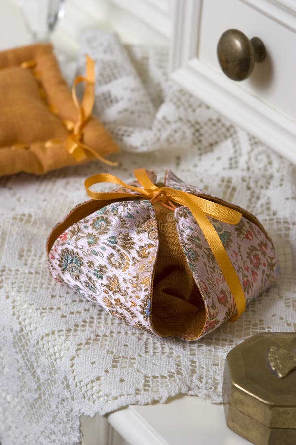 Sachet stock image. Image of little, cloth, ribbon, save - 12945837