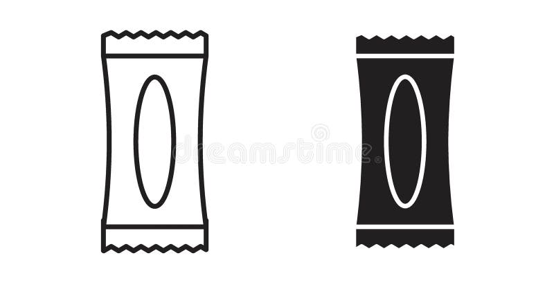 Sachet thin line icon set stock vector. Illustration of sack - 329353439
