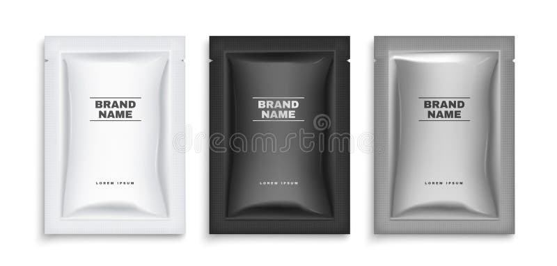 Sachet Packet Template Set stock illustration. Illustration of closeup ...