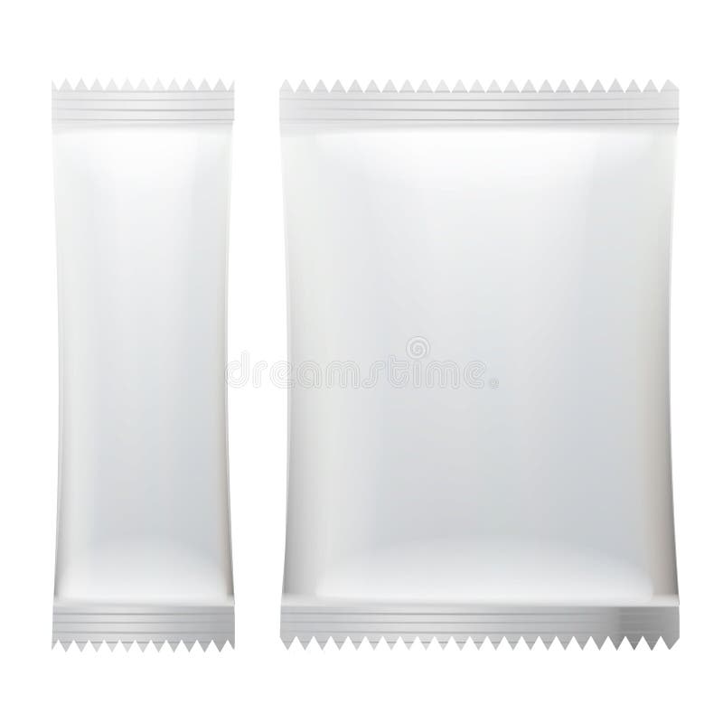 Sachet Vector. White Empty Clean Blank of Stick Sachet Packaging ...