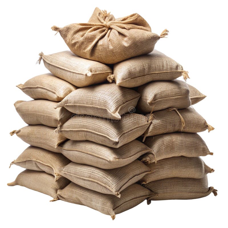 Sack Bag Stack Isolated on White Background Stock Illustration ...