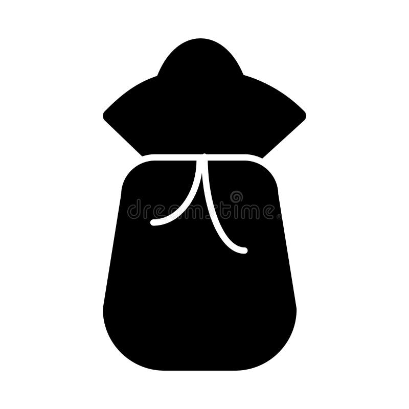 Sack or Bag Vector Icon. Black and White Bag Illustration. Solid Linear ...