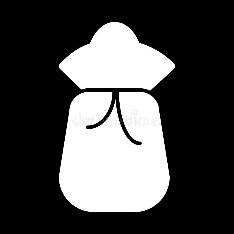 Sack or Bag Vector Icon. Black and White Bag Illustration. Solid Linear ...