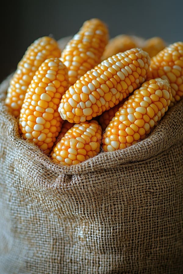 A Sack of Corn Sitting on a Wooden Table, Ready for Use or Display ...