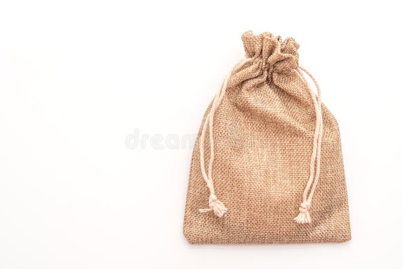 Sack Fabric Bag on White Background Stock Image - Image of abstract ...