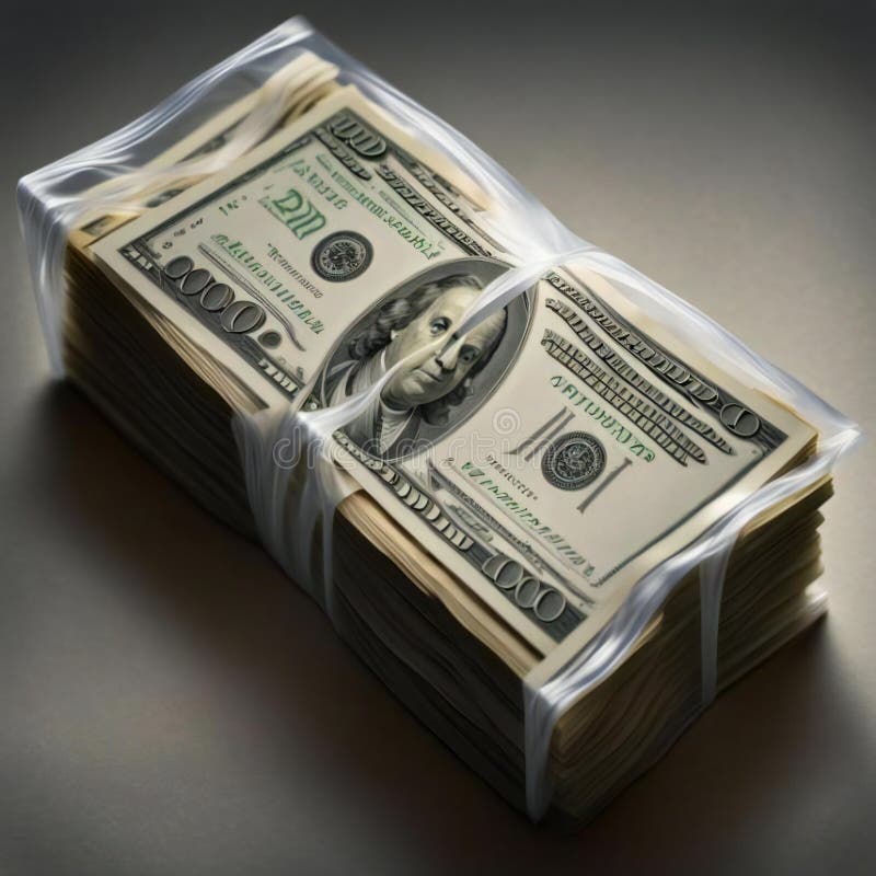 Sack Filled with Stacks of Money , with Copy Space Stock Illustration ...