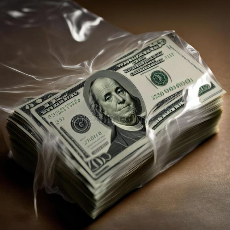 Sack Filled with Stacks of Money , with Copy Space Stock Illustration ...