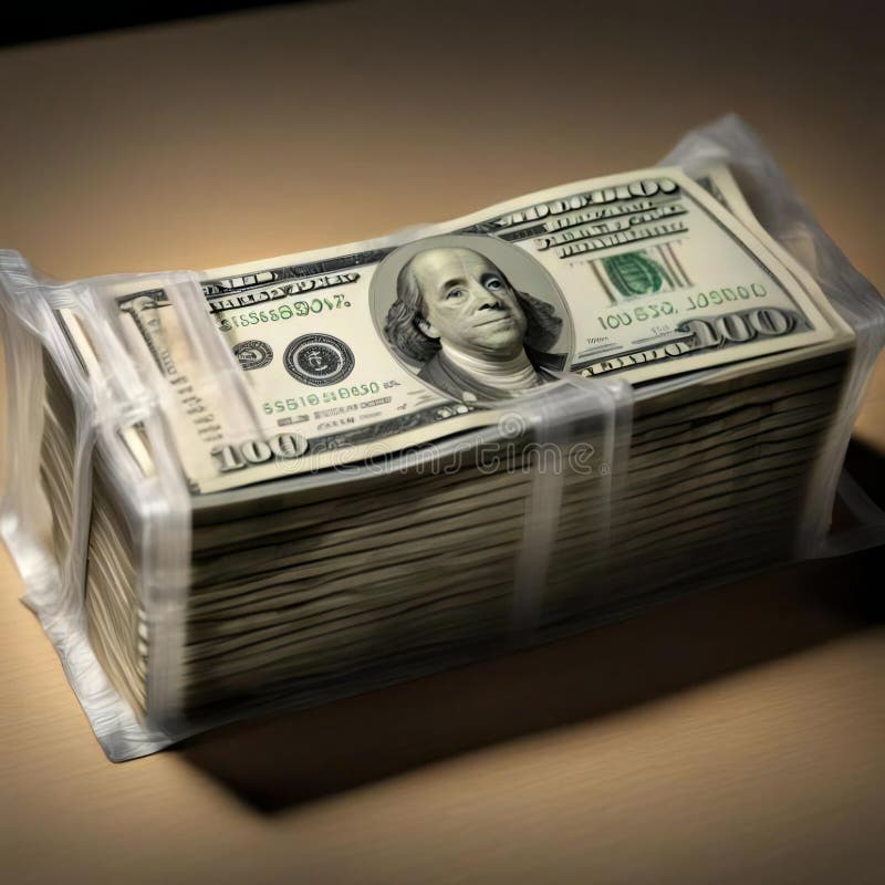 Sack Filled with Stacks of Money , with Copy Space Stock Illustration ...