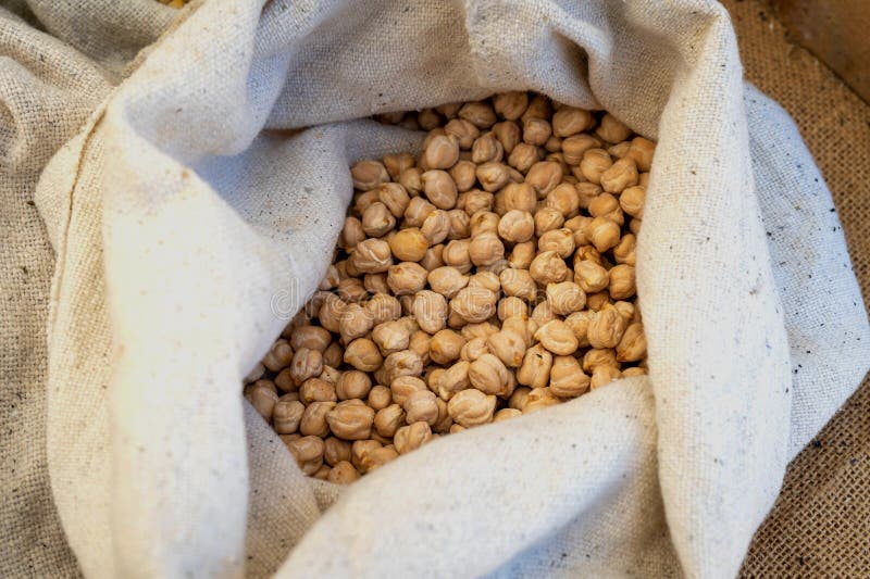 Sack Full of Raw Chickpeas from Organic Farming Stock Image - Image of ...