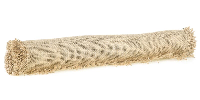 Sack Material Roll Isolated on White Background. Burlap Sacking Stock ...