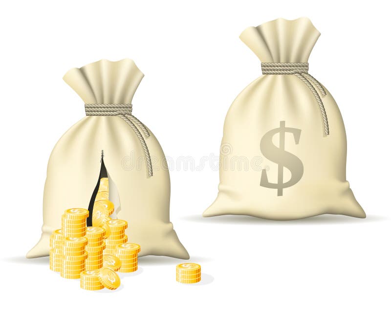 Sack mit Geld vektor abbildung. Illustration von gold - 21726985