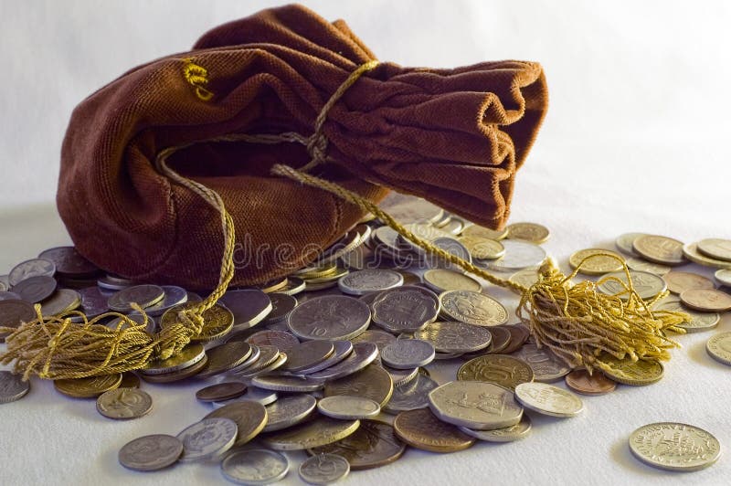 Sack mit Geld stockbild. Bild von ökonomisch, teig, seil - 7530983