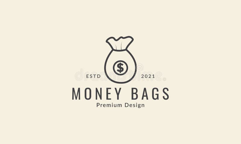 Sack with Money Line Logo Symbol Icon Vector Graphic Design ...