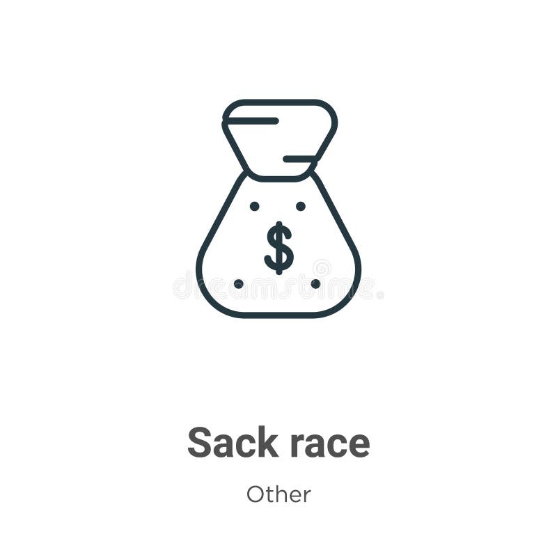 Sack Race Outline Vector Icon. Thin Line Black Sack Race Icon, Flat ...