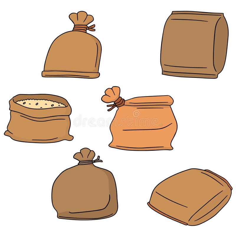 Sack stock vector. Illustration of pouch, hand, heavy - 75337083