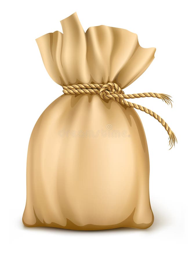 Sack Wired by Rope Isolated Stock Illustration - Illustration of locked ...