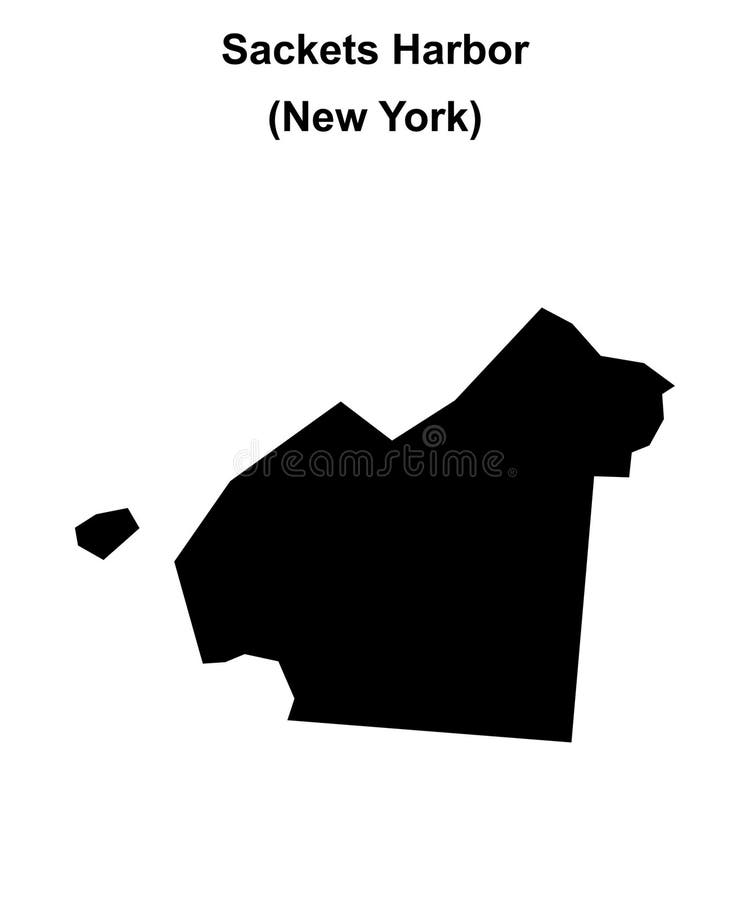 Sackets Harbor outline map stock illustration. Illustration of contour ...