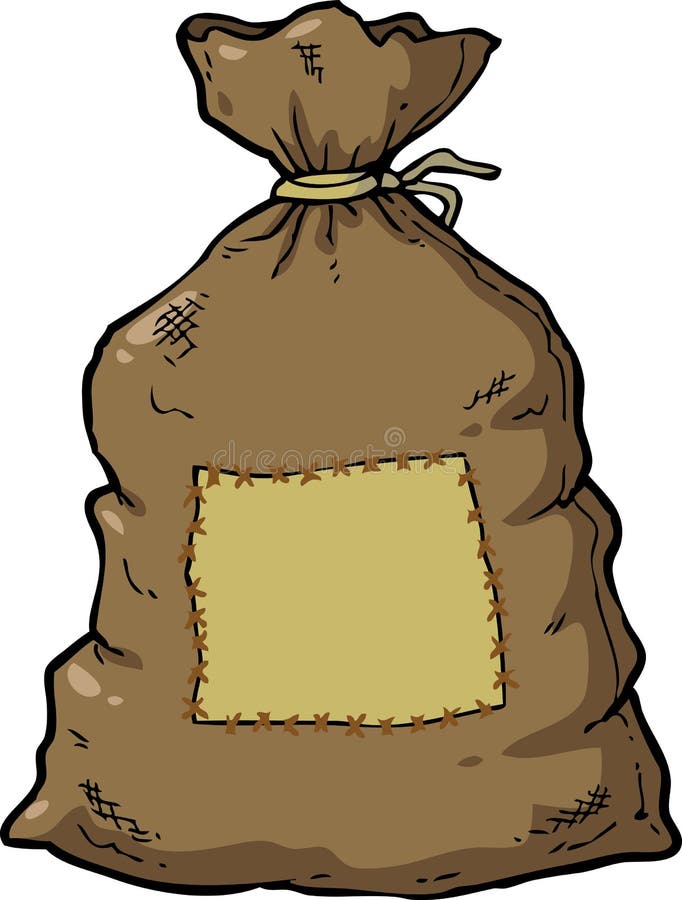 Saco Da Lona Dos Desenhos Animados Ilustração do Vetor - Ilustração de ...