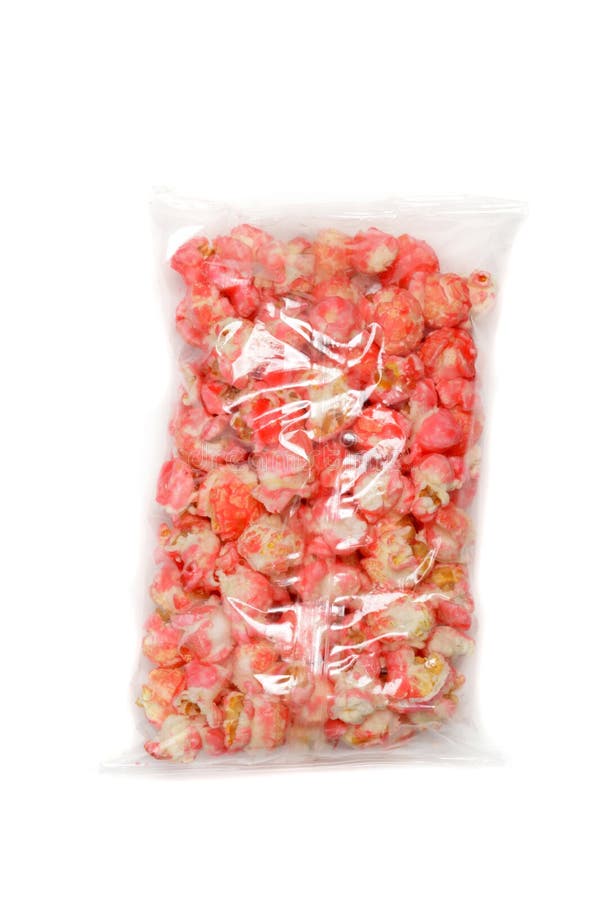 Saco da pipoca cor-de-rosa imagem de stock. Imagem de cor - 17729481