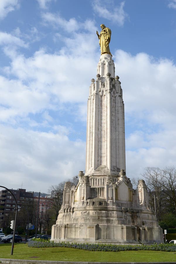 Sacred Heart of Jesus Statue in Bilbao, Spain Stock Image - Image of ...