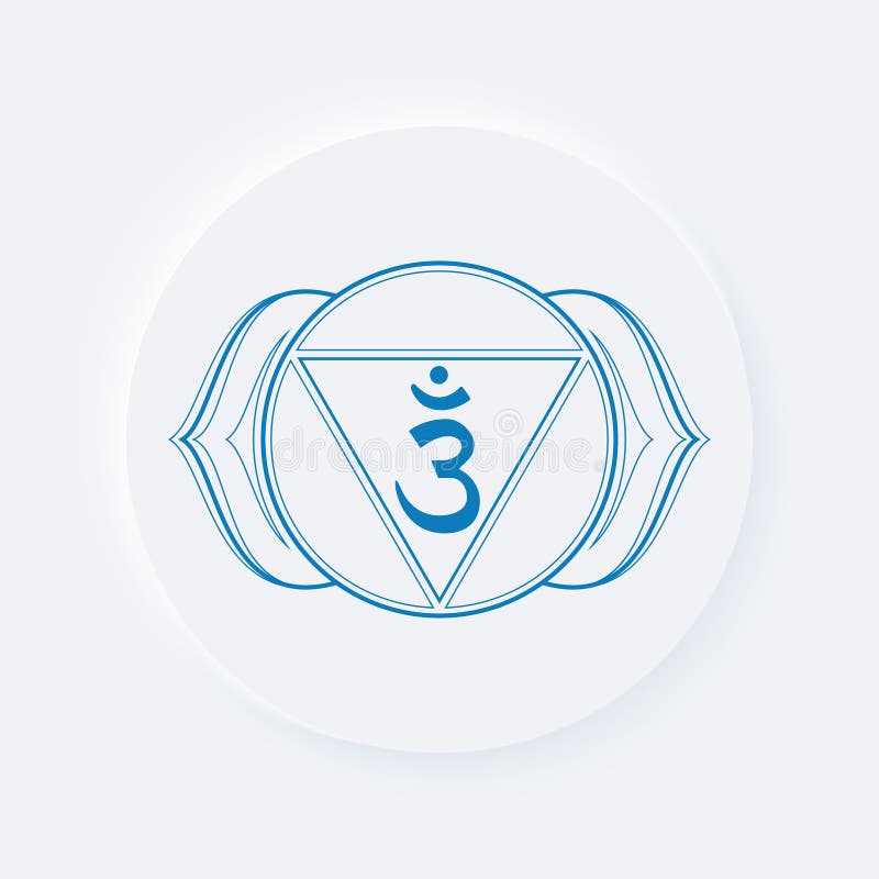 Sacral Chakra of Ajna Sign. Icon with White Neumorphic Soft Rounded ...