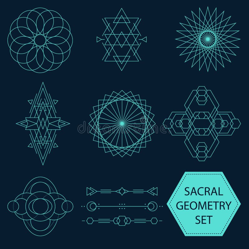 Sacral Geometry Vector Set stock vector. Illustration of chakra - 77438583