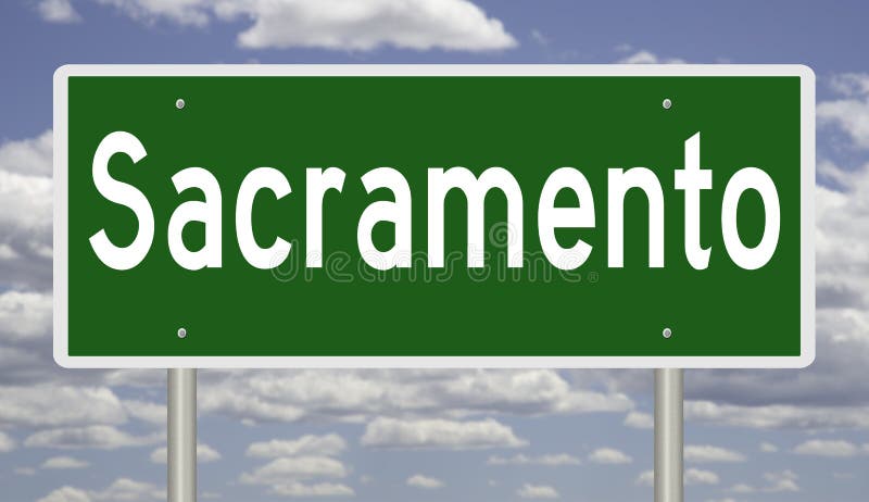 Sacramento highway sign stock illustration. Illustration of city ...