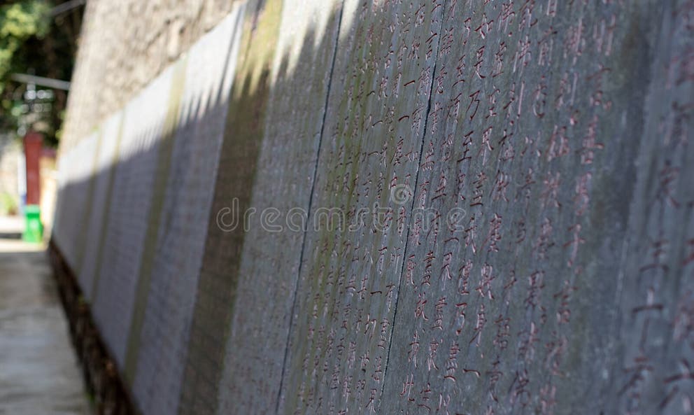 Sacred Alignment: Ancient Stone Tablets Bearing Buddhist Wisdom Stock ...