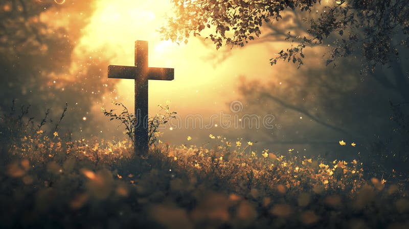 Sacred Christian Cross Soft Glowing Horizon Stock Photos - Free ...