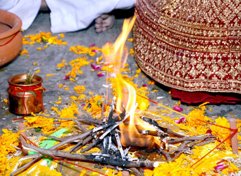 Sacred Fire for Puja . Selective Focus is Used Stock Photo - Image of ...