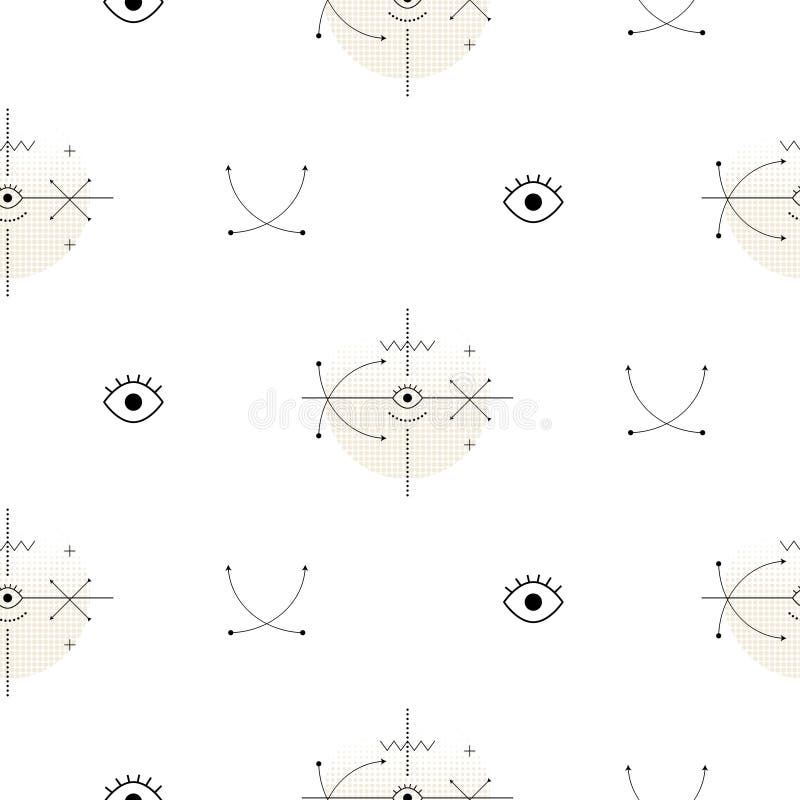 Sacred Geometry Arrow Shapes Seamless Vector Pattern. Stock Vector ...