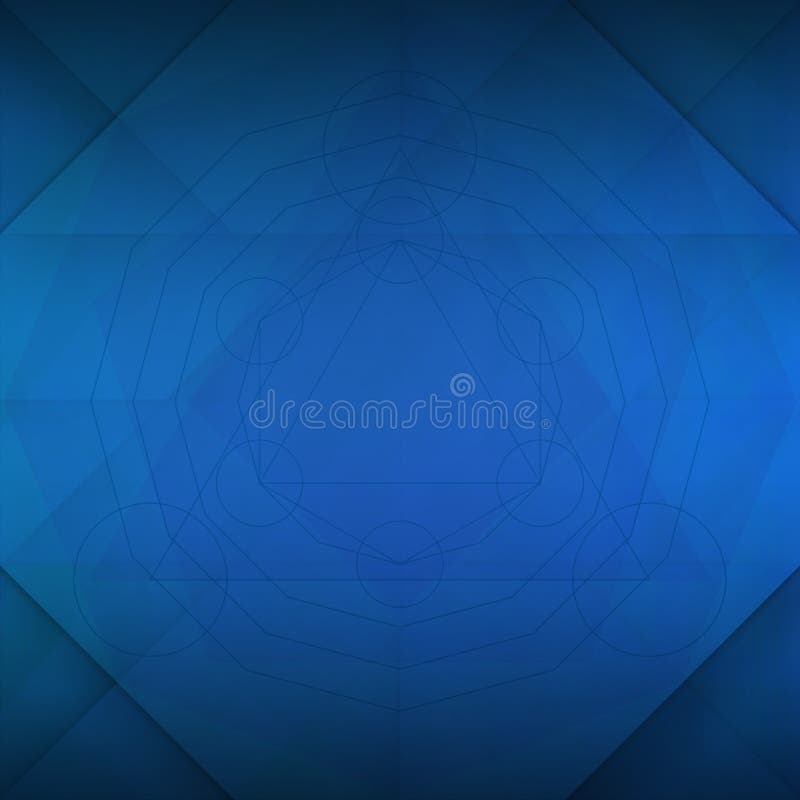 Sacred Geometry Symbol Blue Background Stock Illustration ...
