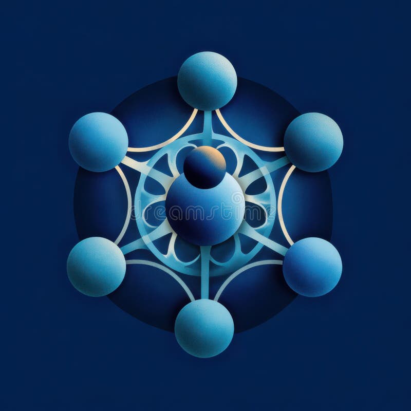Sacred Geometry Blue Orb Network with Hexagonal Structure Stock ...
