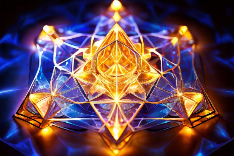 Sacred Geometry a Complex Glowing Geometric Shape Radiating Div Stock ...