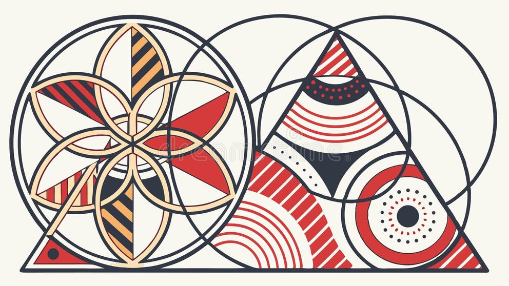 A Sacred Geometry Composition with Mandalas and Triangles Art, Vector ...