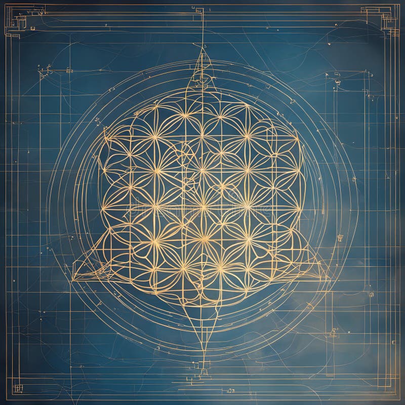 Sacred Geometry the Flower of Life Stock Illustration - Illustration of ...