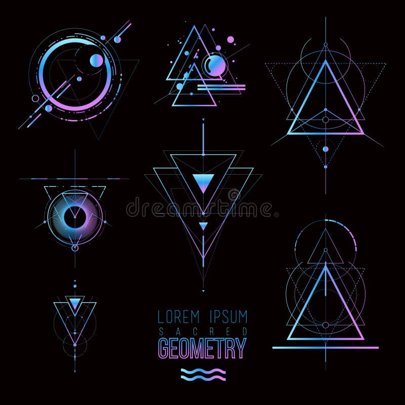 Sacred Geometry Forms, Shapes of Lines, Logo, Sign, Symbol Stock Vector ...