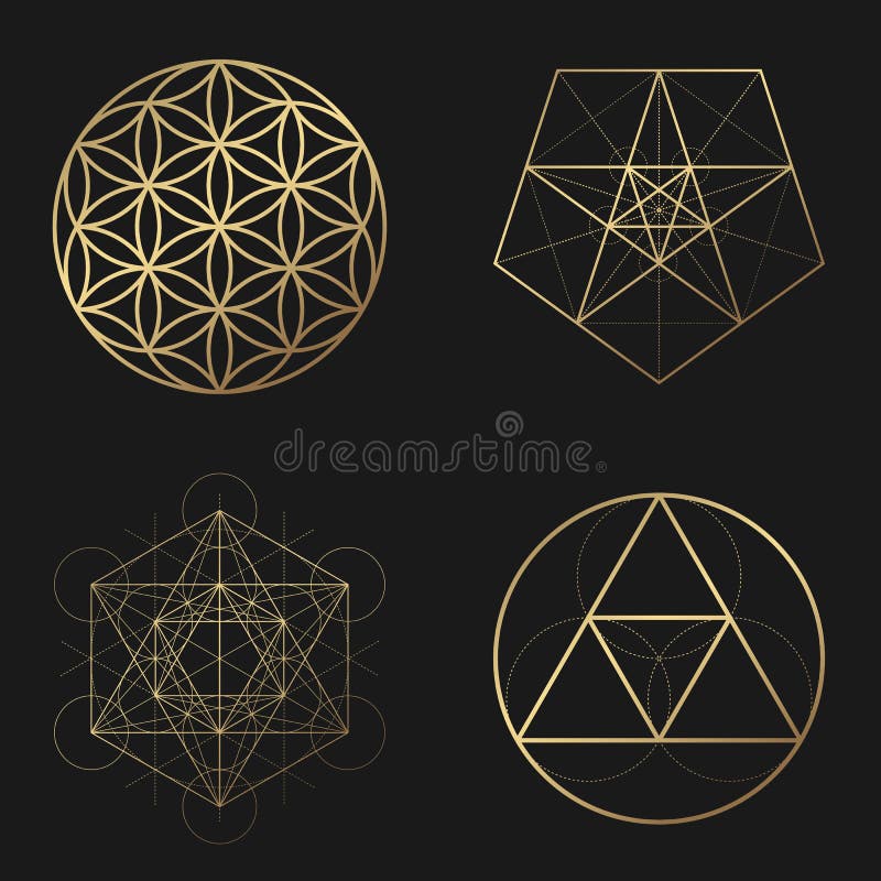 Sacred Geometry Golden Vector Design Elements Collection Stock Vector ... Sacred Geometry Golden Vector Design Elements Collection Stock Vector ...