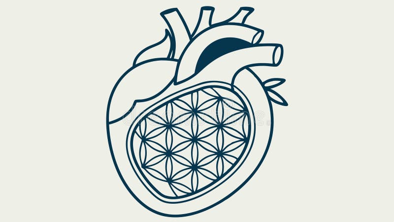 Sacred Geometry Heart with Flower of Life Pattern, Vector Design ...