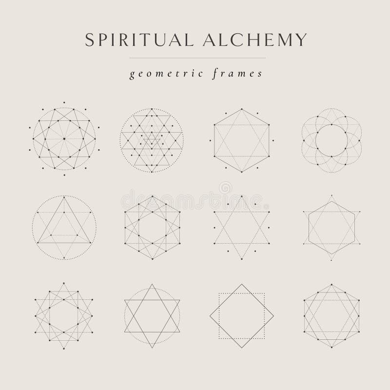 Sacred Geometry Icons, Vector Illustrations Stock Vector - Illustration ...