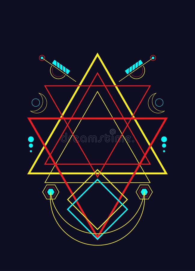 Sacred Geometry Ornament Vector Design Elements for Background Stock ...