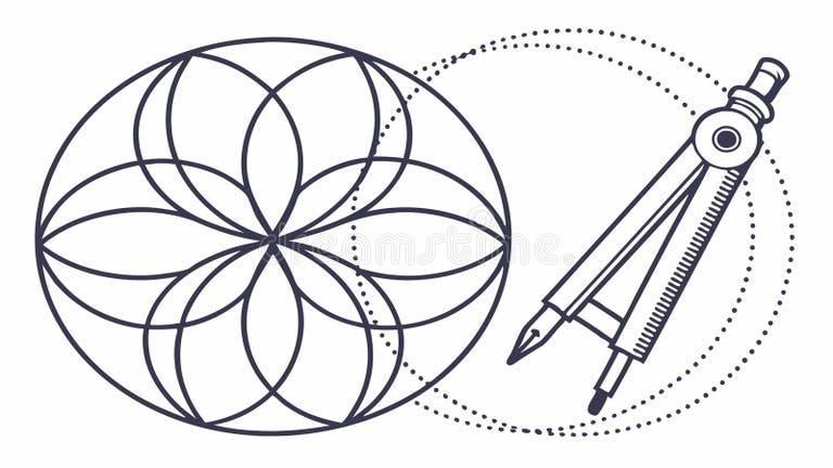 Sacred Geometry: Seed of Life, Compass Ruler for Precision, Vector ...